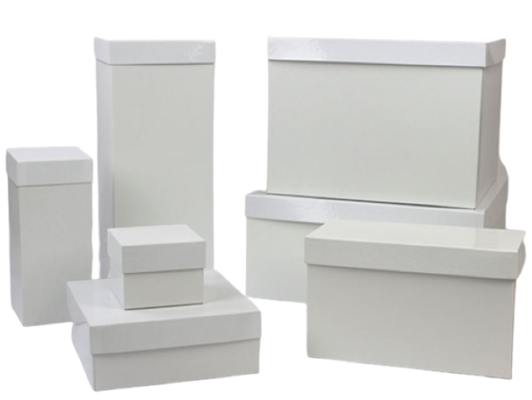 White Gloss Two Piece Premier Gift Boxes - Jim Allen Packaging