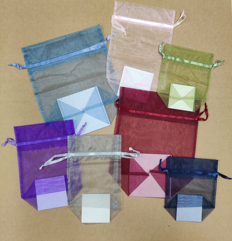 Drawstring Pouch with Gusset & Cardboard Bottom - Jim Allen Packaging